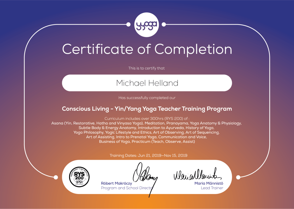 Conscious Living Certified 2019 Thesis Presentation | Michael Helland